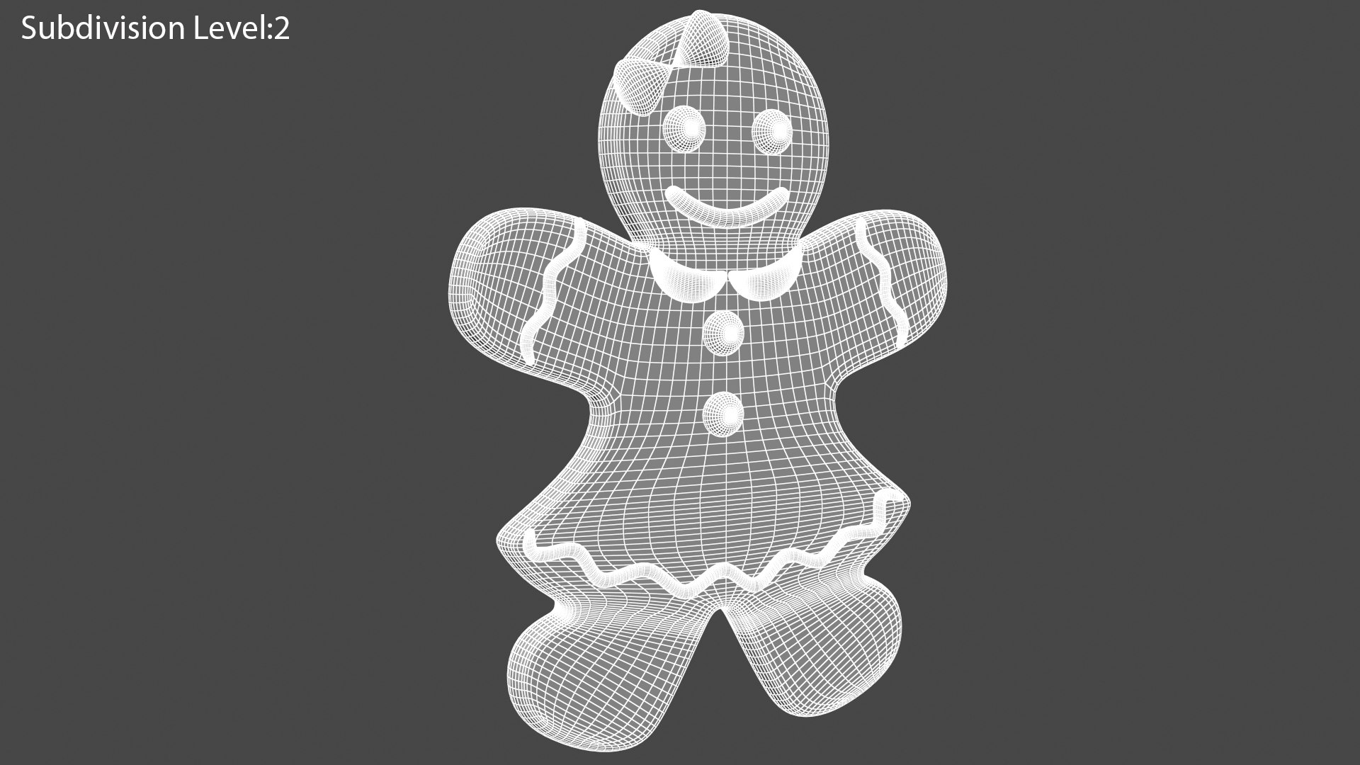 Gingerbread woman christmas cookie 3D model - TurboSquid 1653780