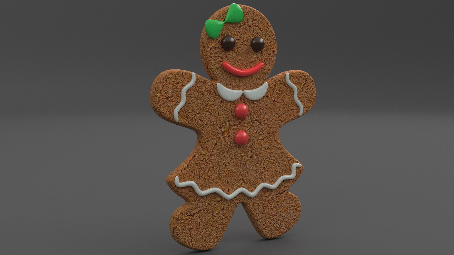 Gingerbread Woman Christmas Cookie 3D Model - TurboSquid 1653780