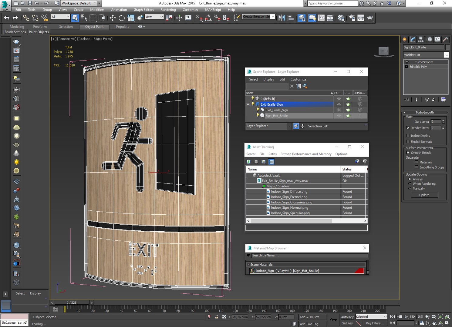 3D Exit Braille Sign Model - TurboSquid 2042620