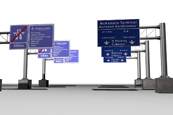 3d model road signs