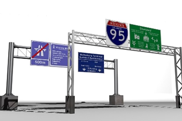3d model road signs