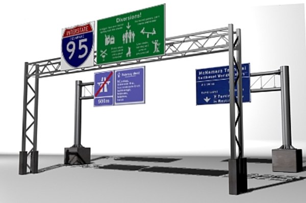 3d model road signs