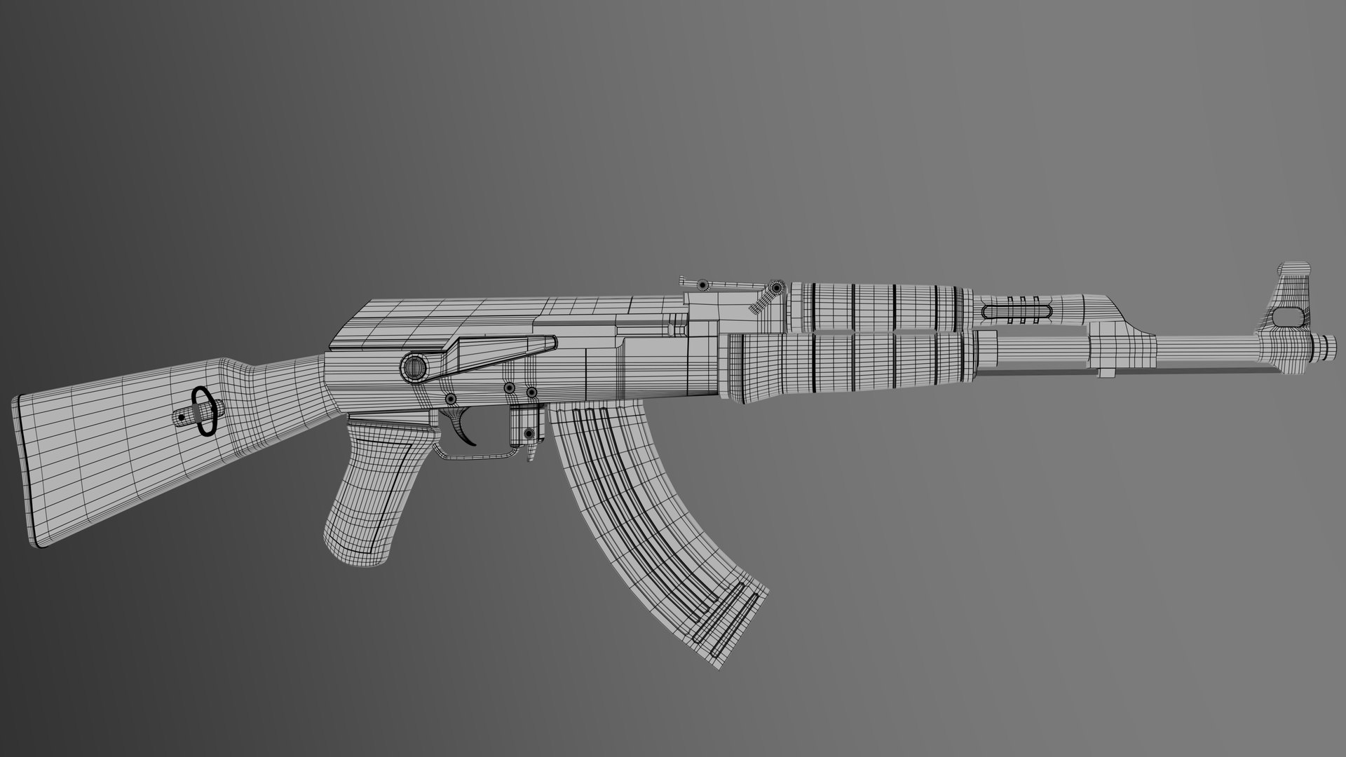 Weapon Rifle Kalashnikov AK-47 Textured 3D Model - TurboSquid 2002733