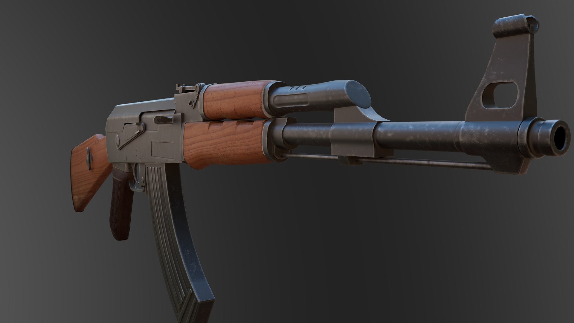 Weapon Rifle Kalashnikov AK-47 Textured 3D Model - TurboSquid 2002733