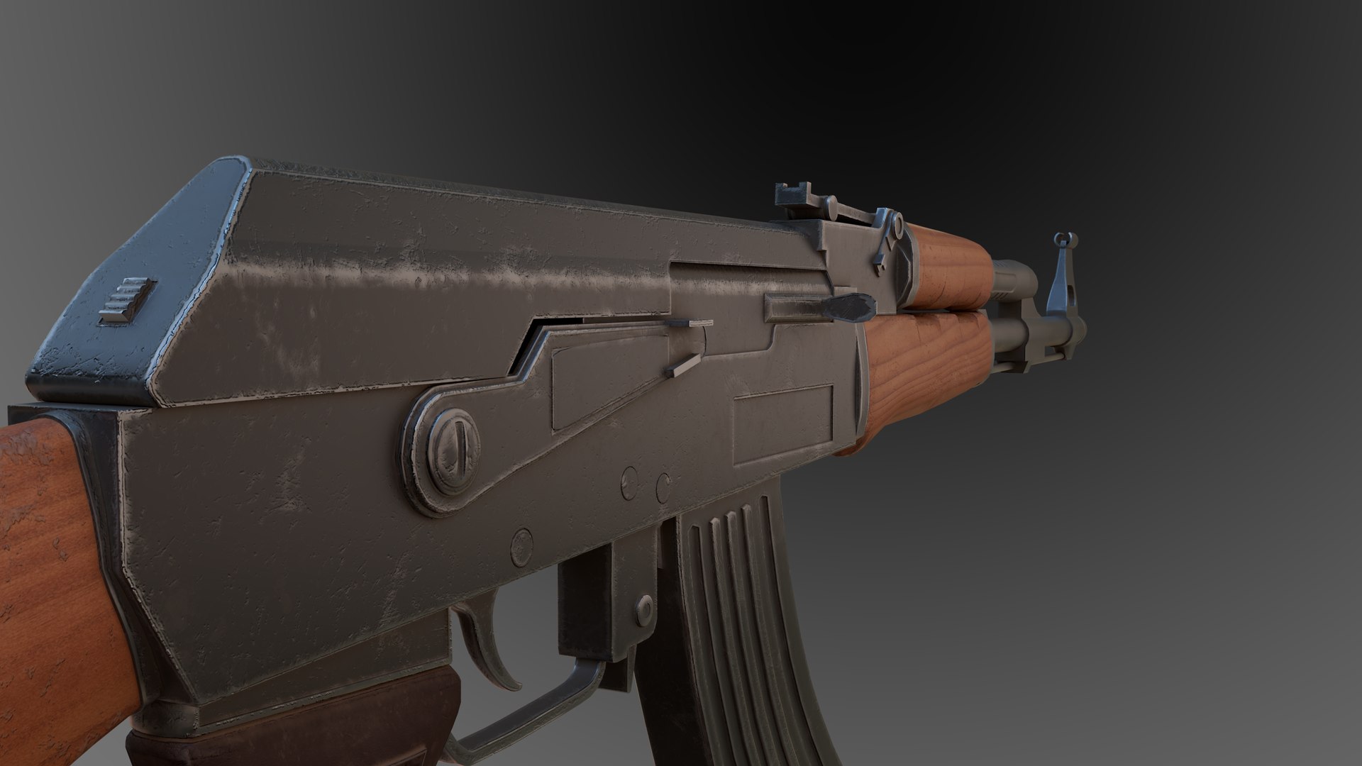 Weapon Rifle Kalashnikov AK-47 Textured 3D Model - TurboSquid 2002733