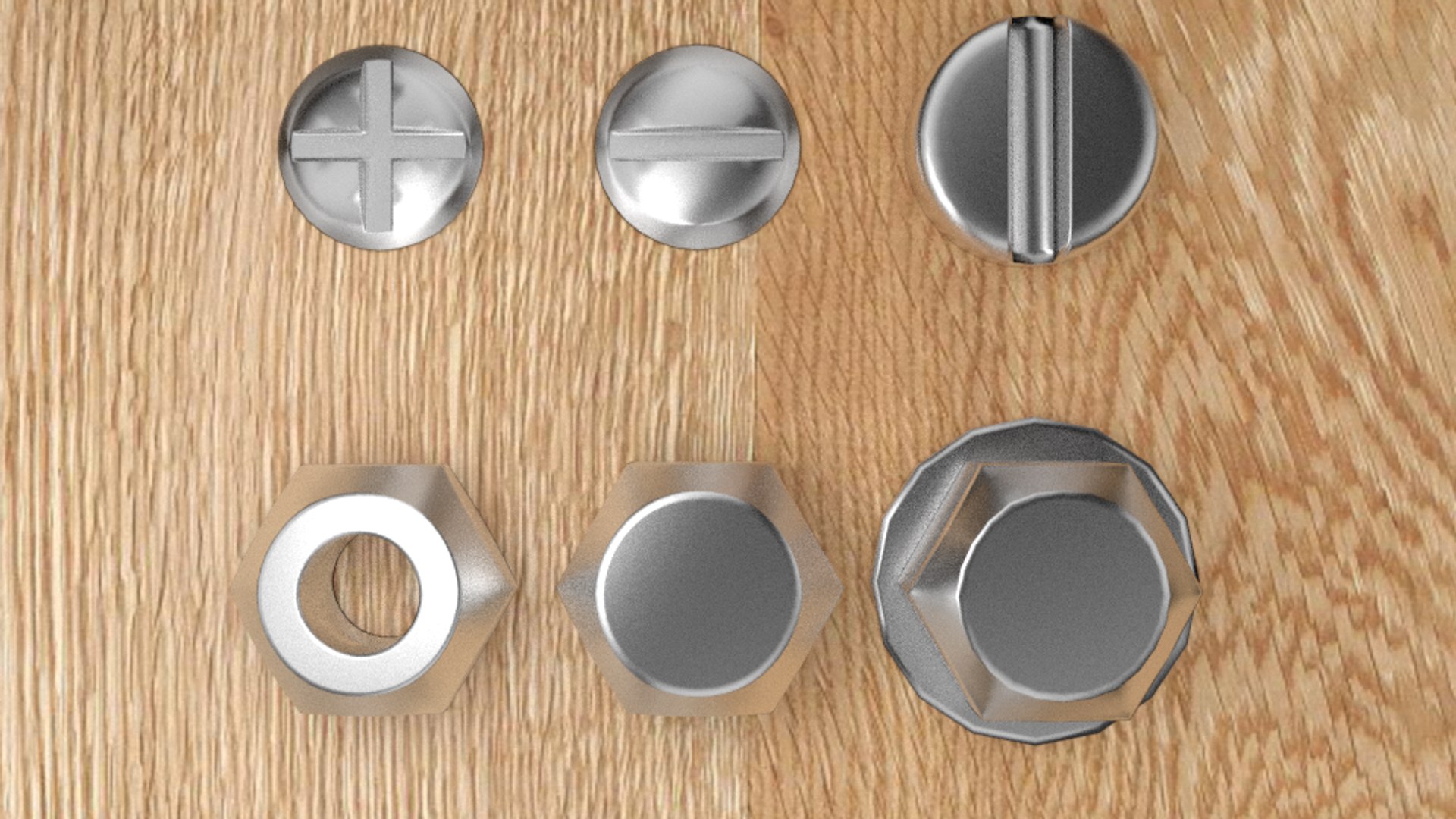 Free Screws Bolts 3d Model