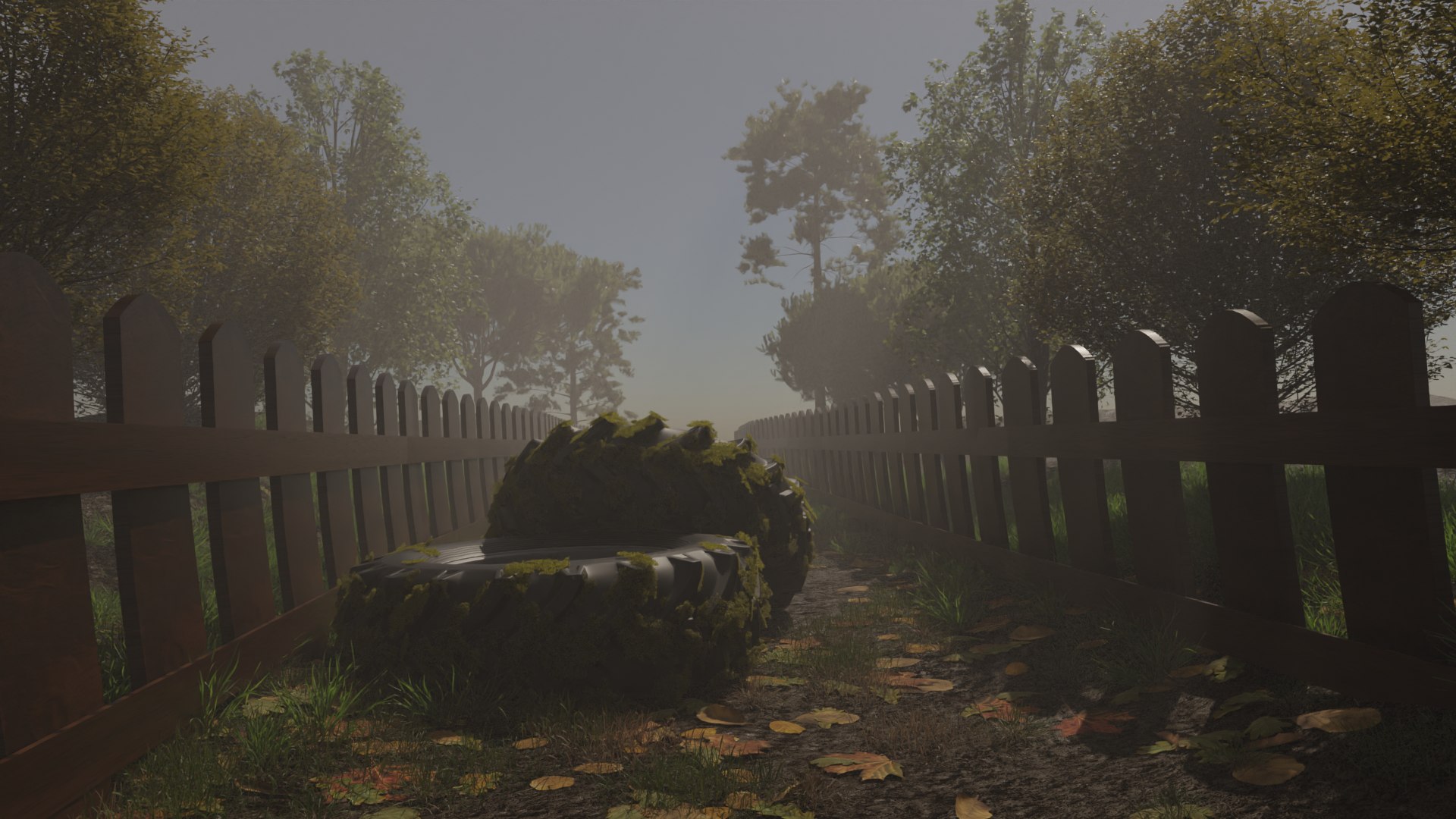 3D Road Side Landscape Scene With Tires Model - TurboSquid 1918320