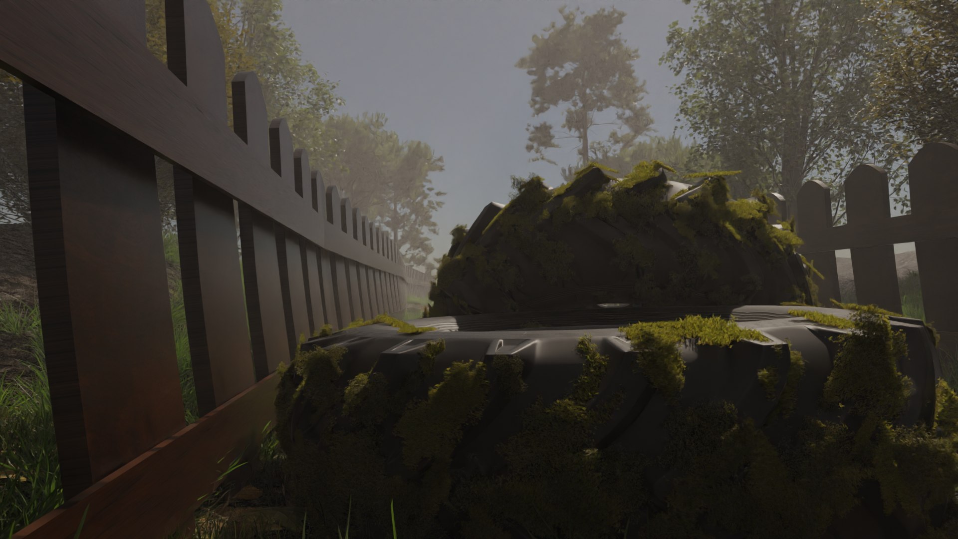 3D Road Side Landscape Scene With Tires Model - TurboSquid 1918320