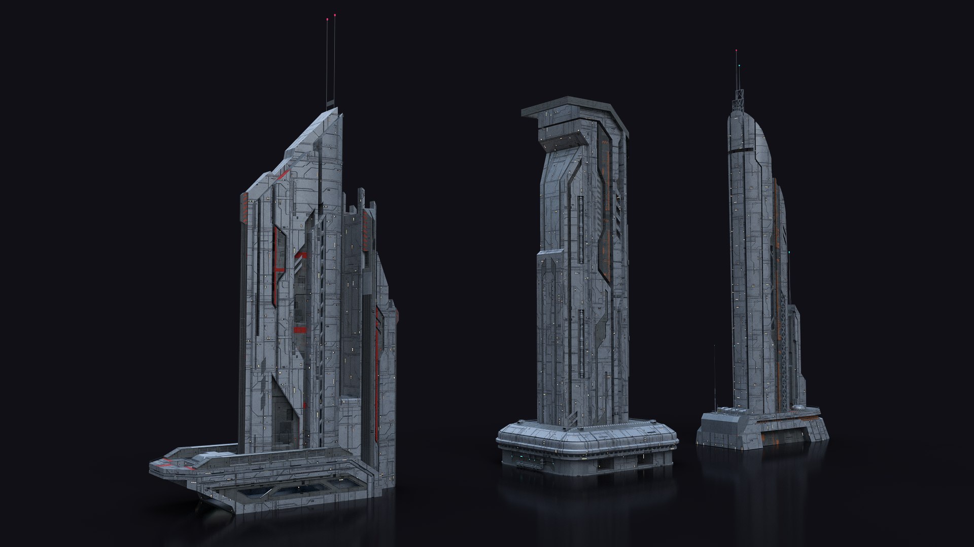 3D Scifi Building Futuristic Building Kitbash Bundle Vol1 - TurboSquid ...