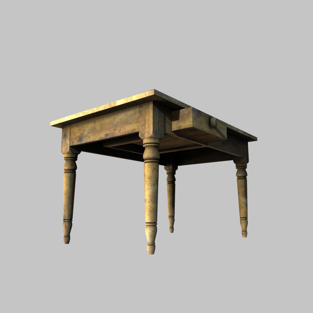 Wooden Desk 3D Model - TurboSquid 1229051