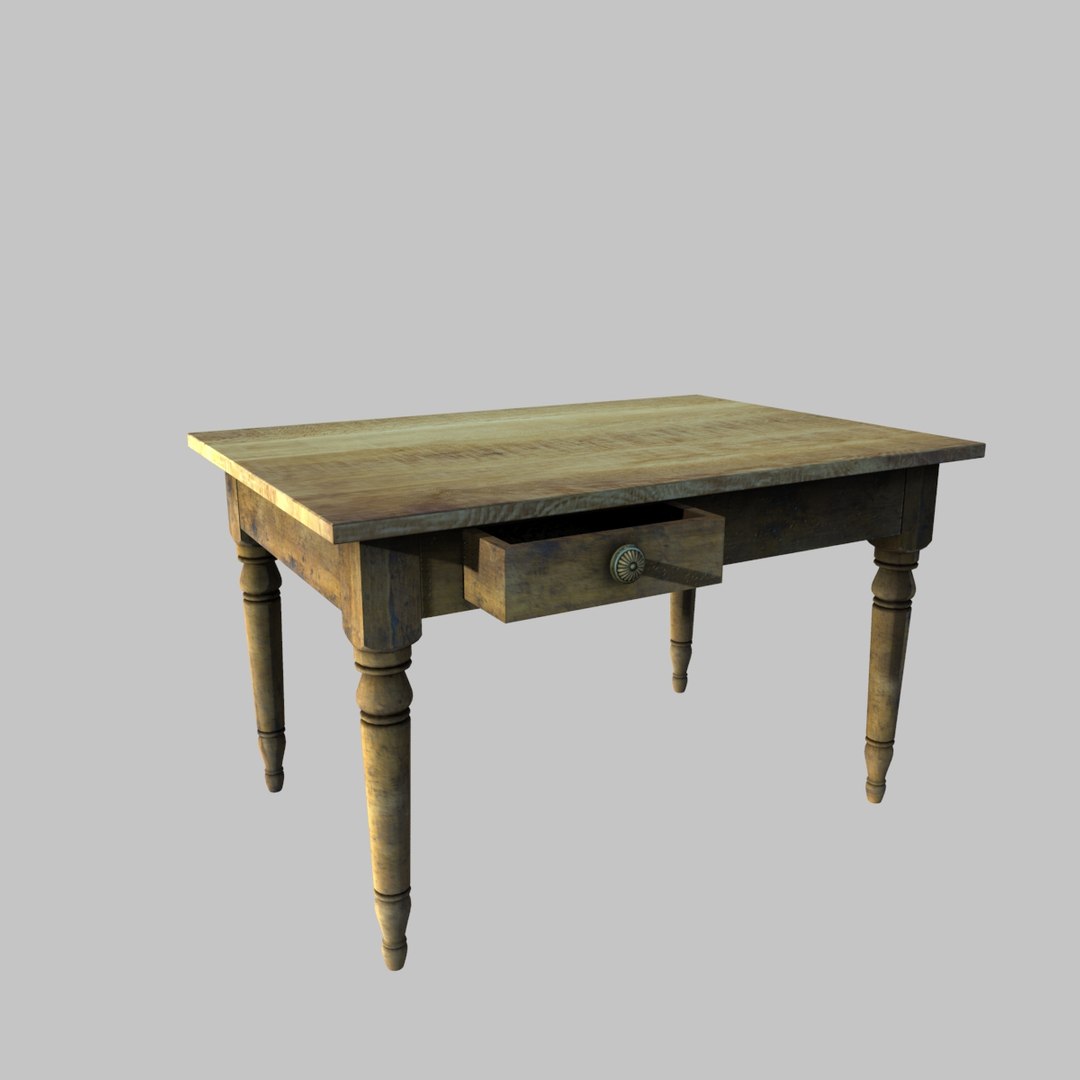 Wooden Desk 3D Model - TurboSquid 1229051