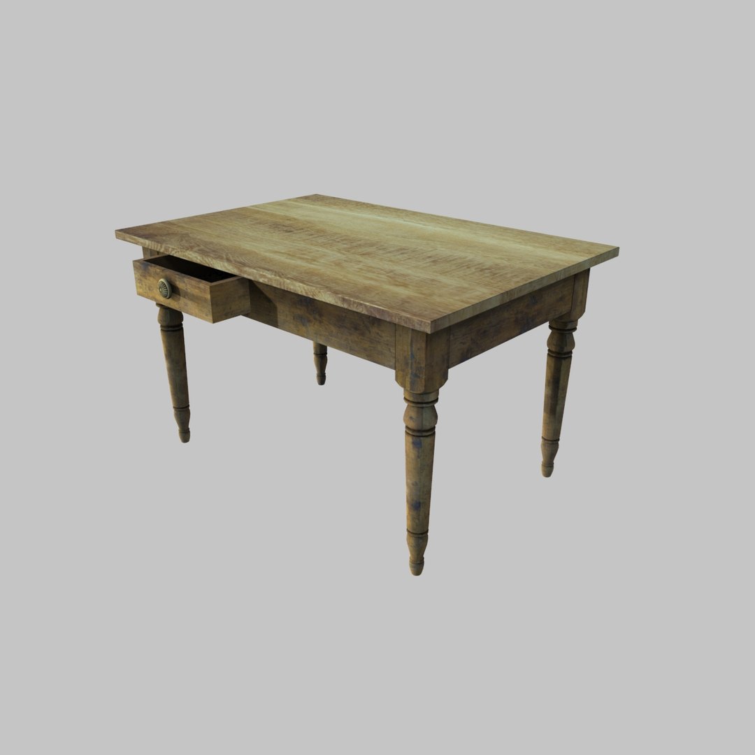Wooden Desk 3D Model - TurboSquid 1229051