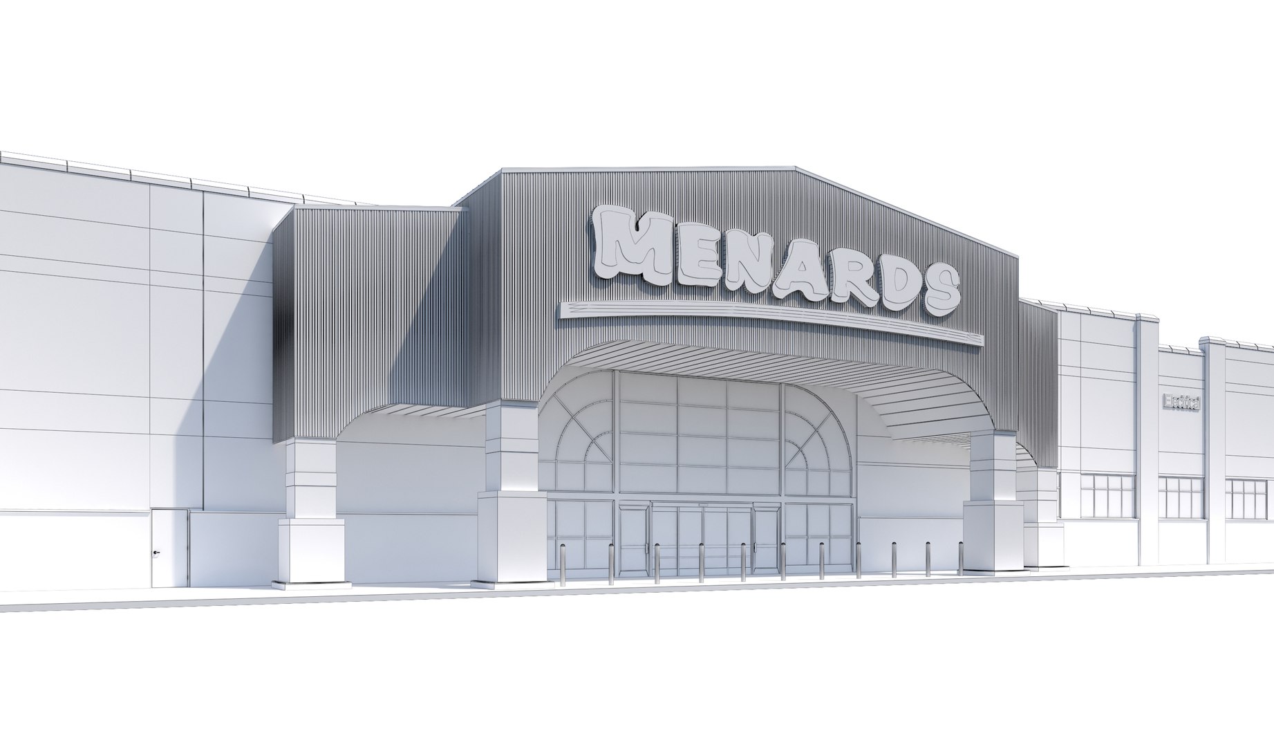 Exterior Retail Menards Store 3D Model - TurboSquid 1347315