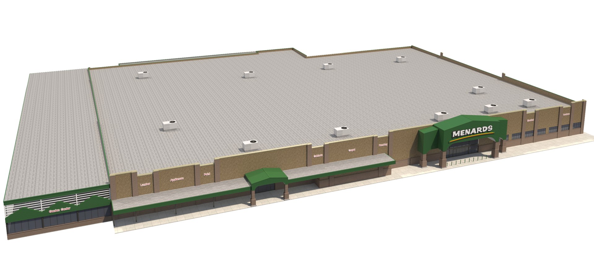 Exterior Retail Menards Store 3D Model - TurboSquid 1347315