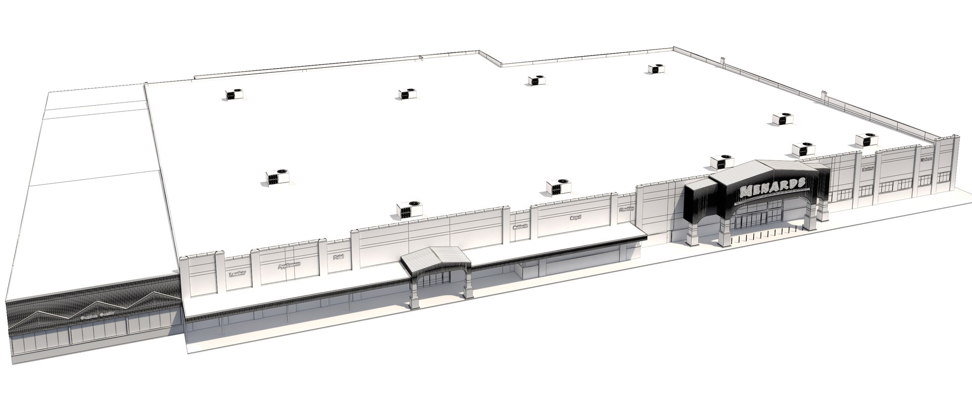 Exterior Retail Menards Store 3D Model - TurboSquid 1347315