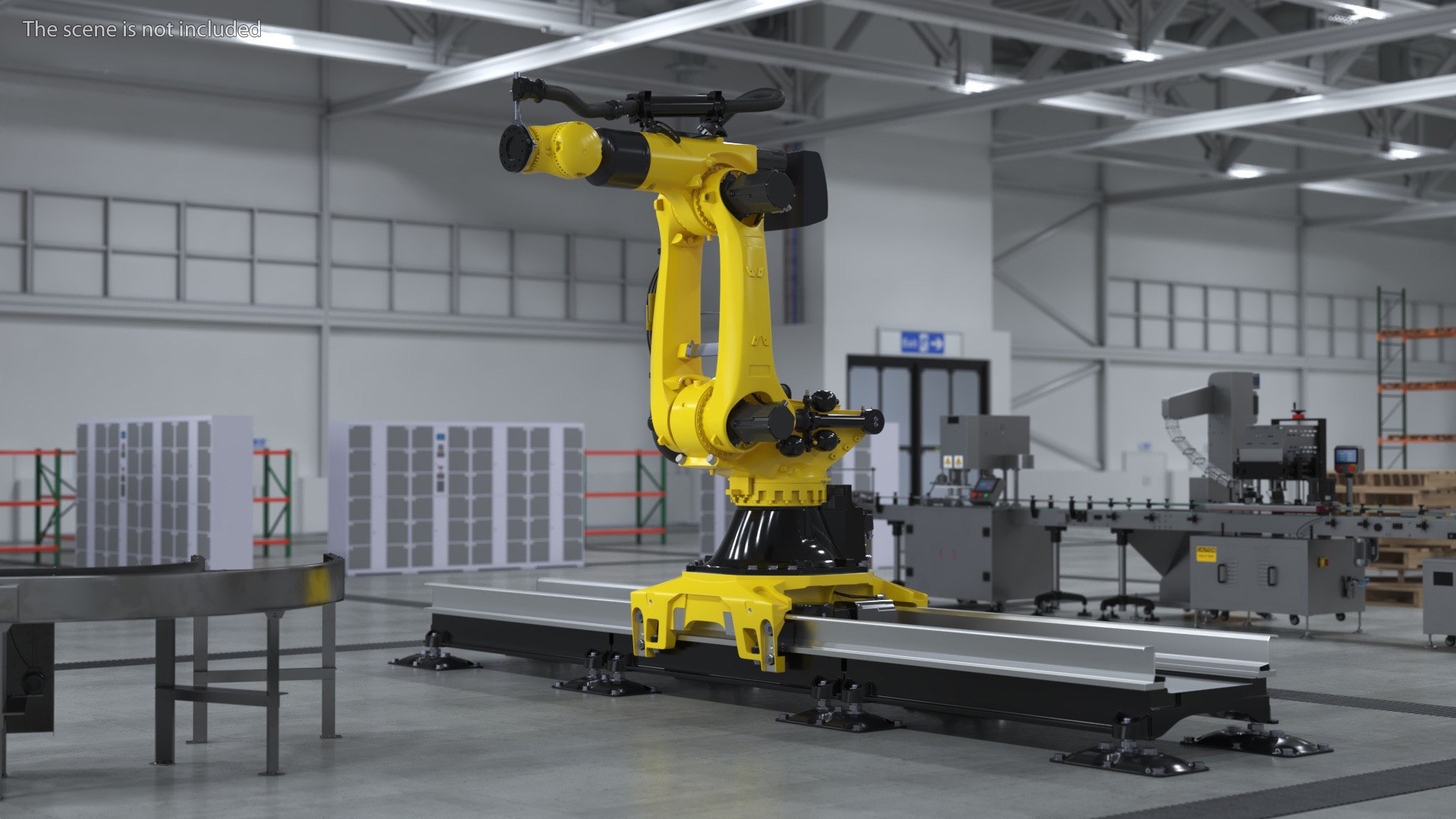 Robotic Arm Yellow On Rails Rigged 3D Model - TurboSquid 2320367