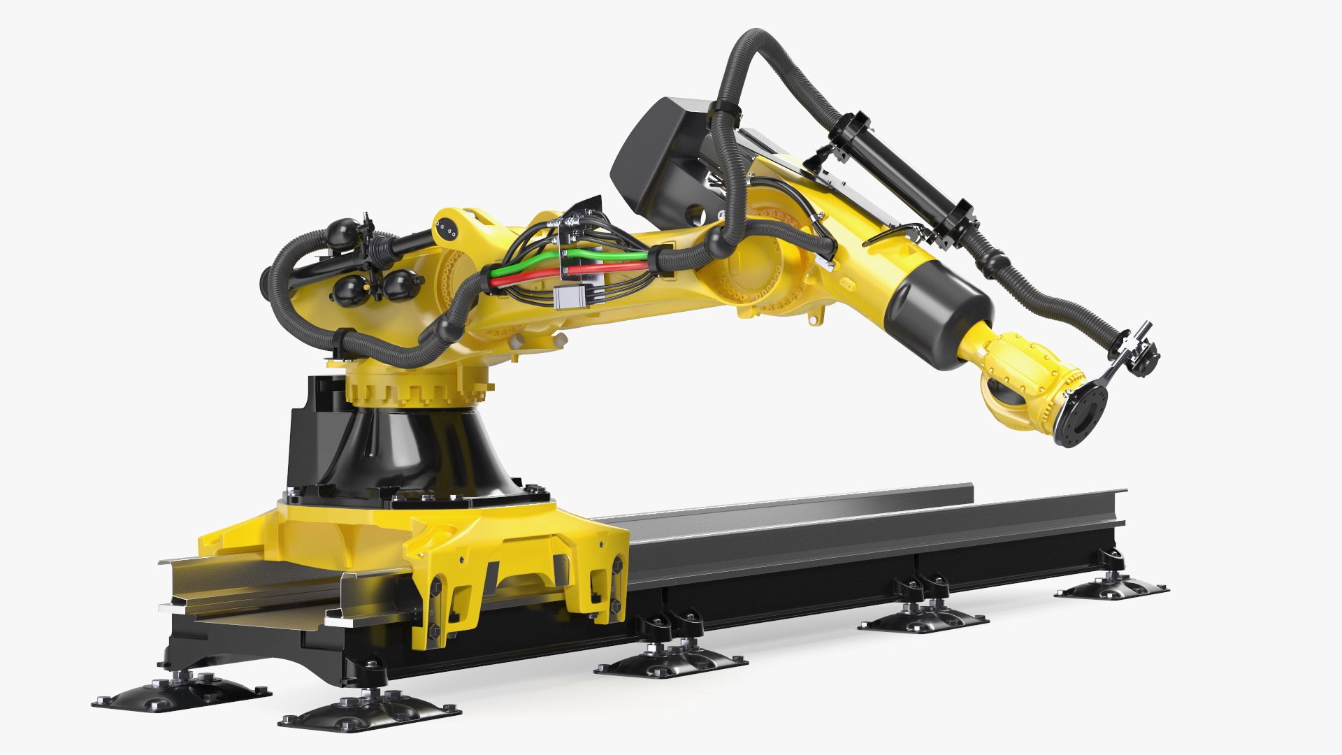Robotic Arm Yellow On Rails Rigged 3D Model - TurboSquid 2320367