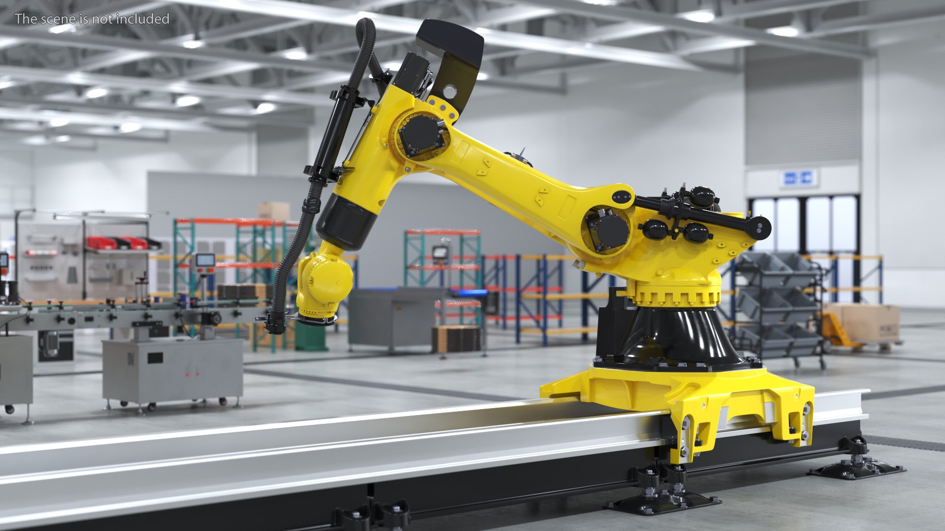 Robotic Arm Yellow On Rails Rigged 3D Model - TurboSquid 2320367