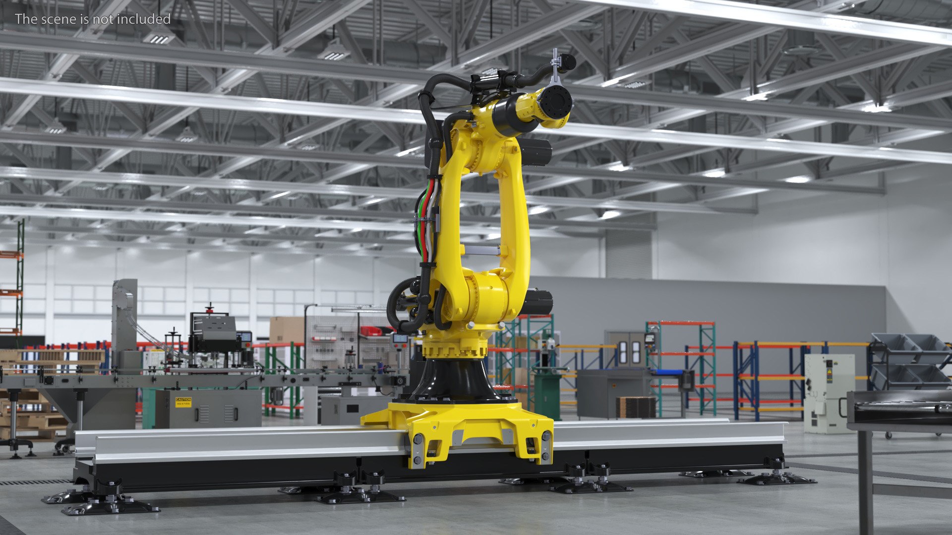 Robotic Arm Yellow On Rails Rigged 3D Model - TurboSquid 2320367