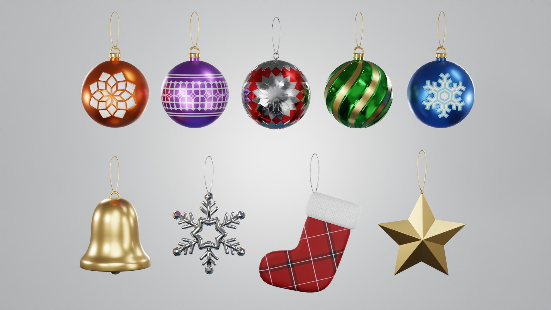 Christmas Ornaments 3D - TurboSquid 1982683