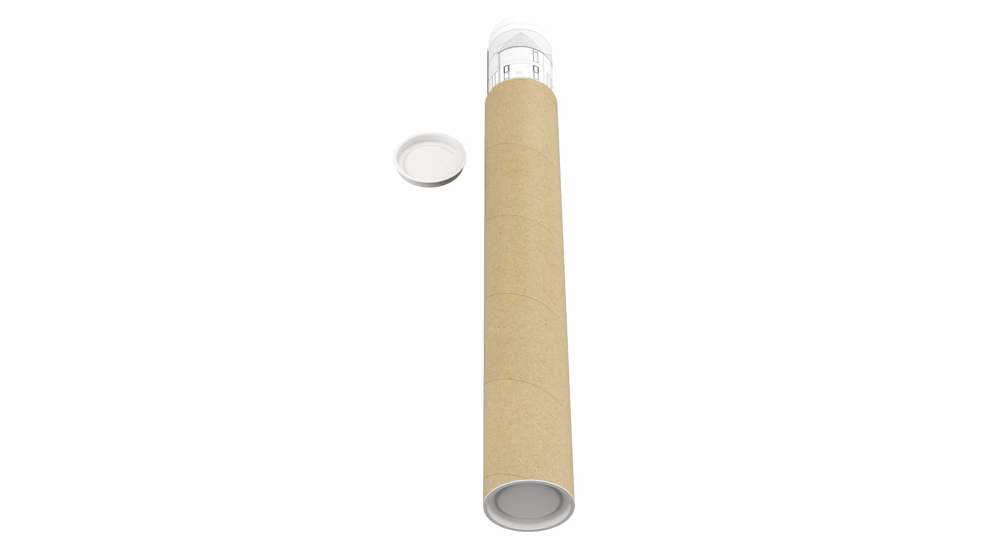 3D Model Cardboard Tube With Blueprint - TurboSquid 2042046
