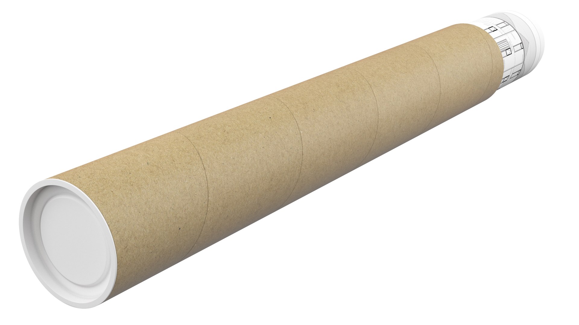 3D Model Cardboard Tube With Blueprint - TurboSquid 2042046