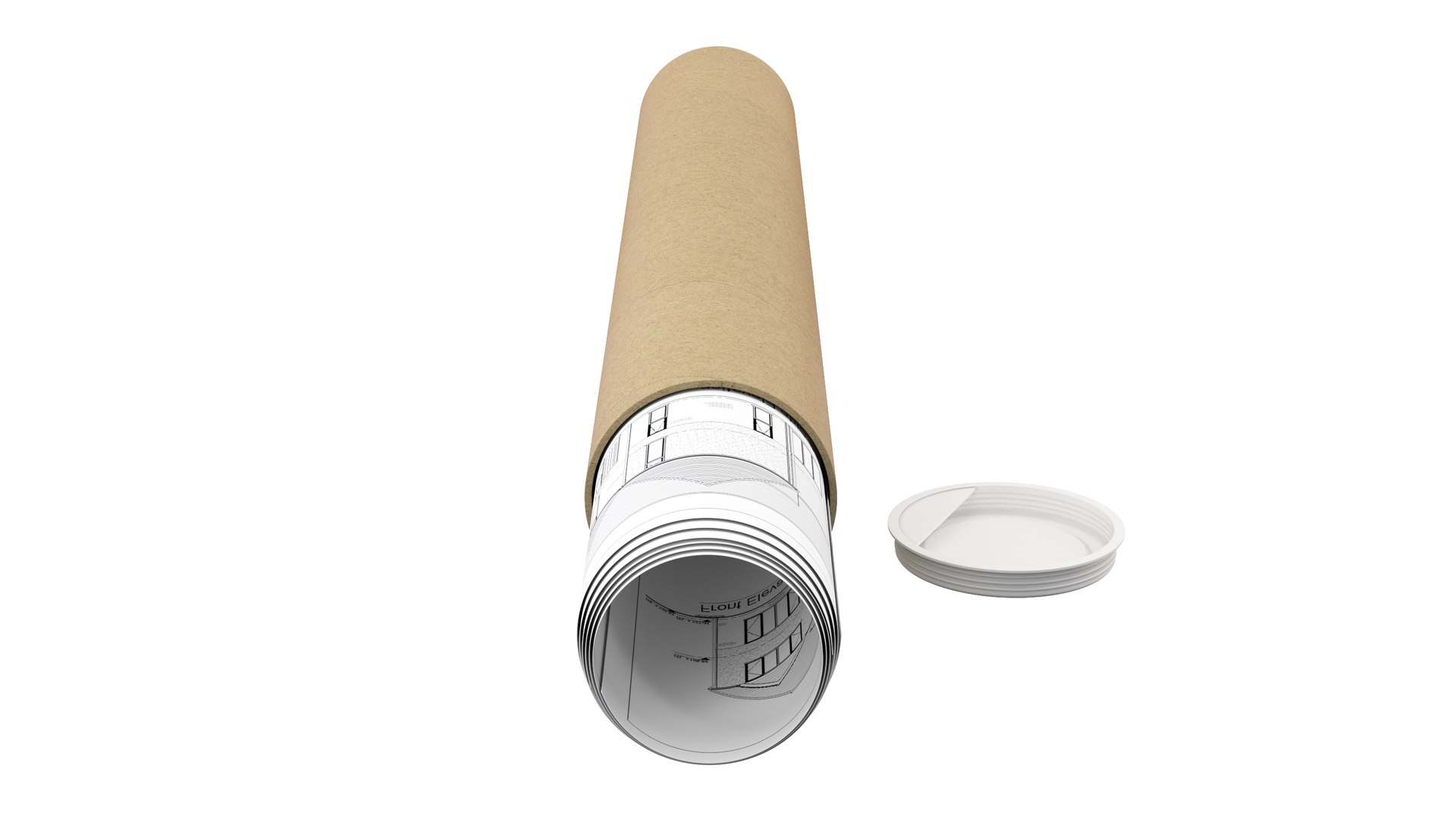 3D Model Cardboard Tube With Blueprint - TurboSquid 2042046