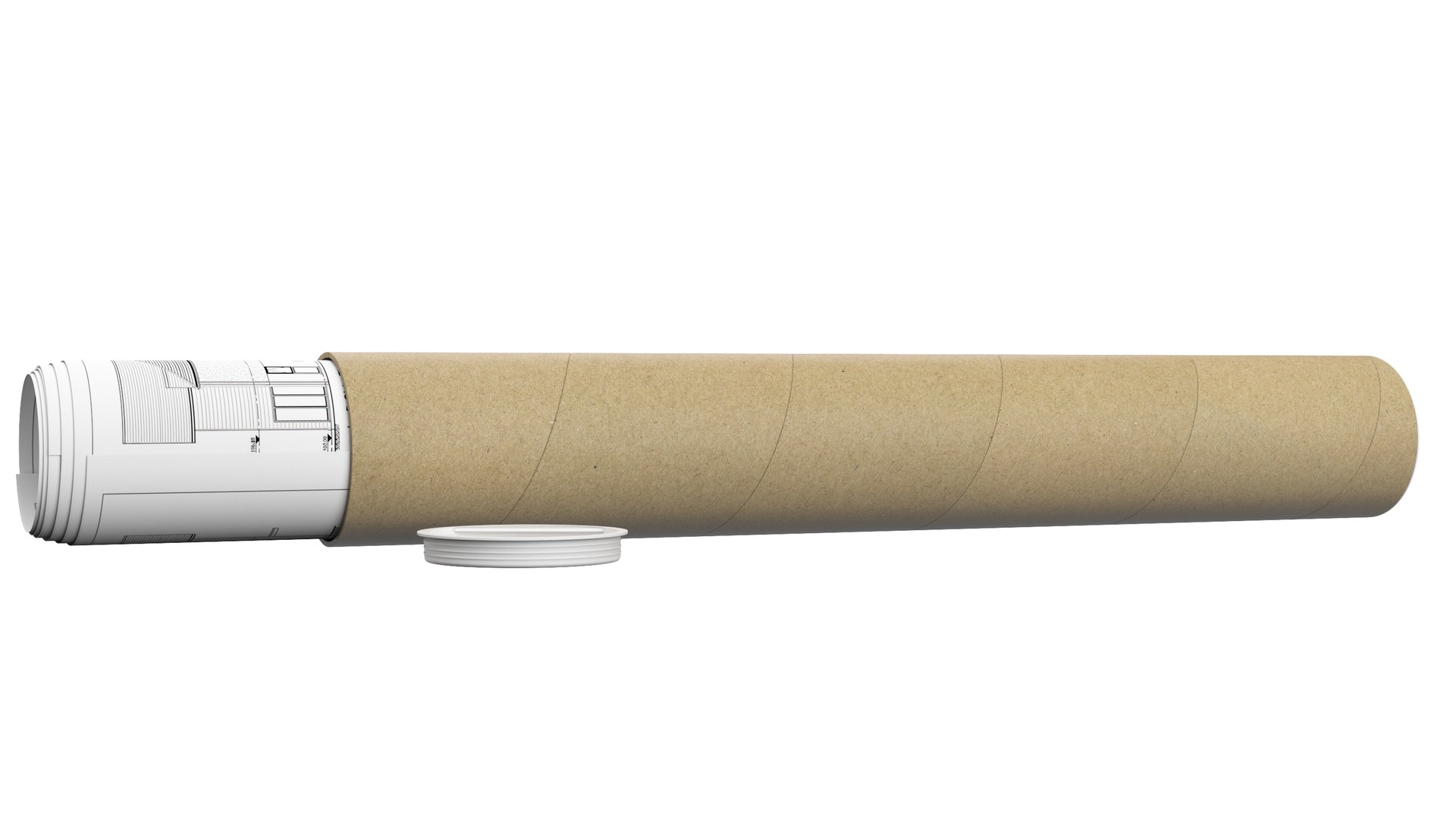 3D Model Cardboard Tube With Blueprint - TurboSquid 2042046