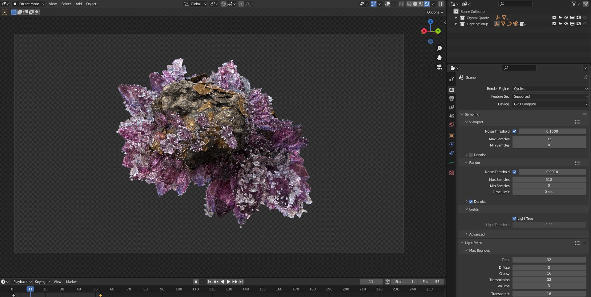 3D Crystal Quartz Purple - TurboSquid 2119822