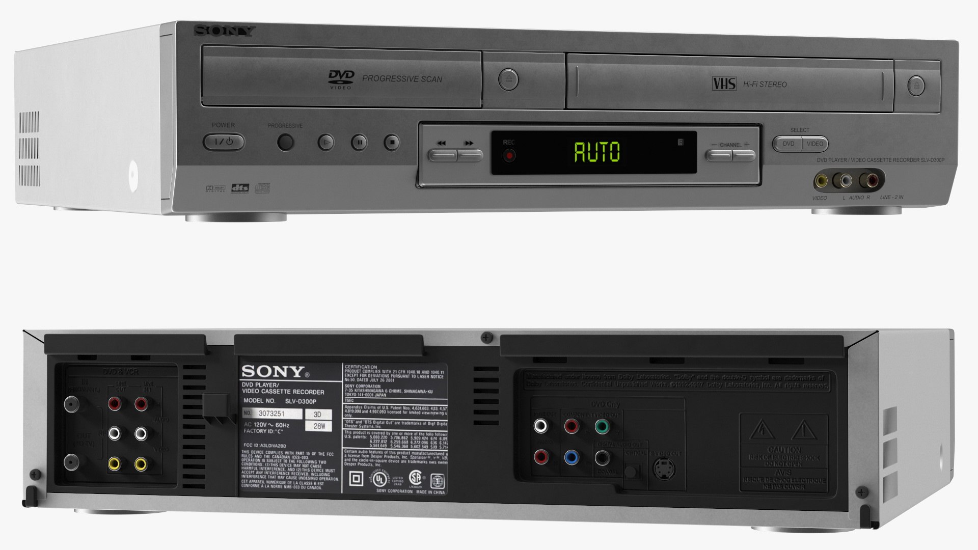 Sony SLV D300P Combo Player Video Cassette Recorder ON Rigged 3D Model ...