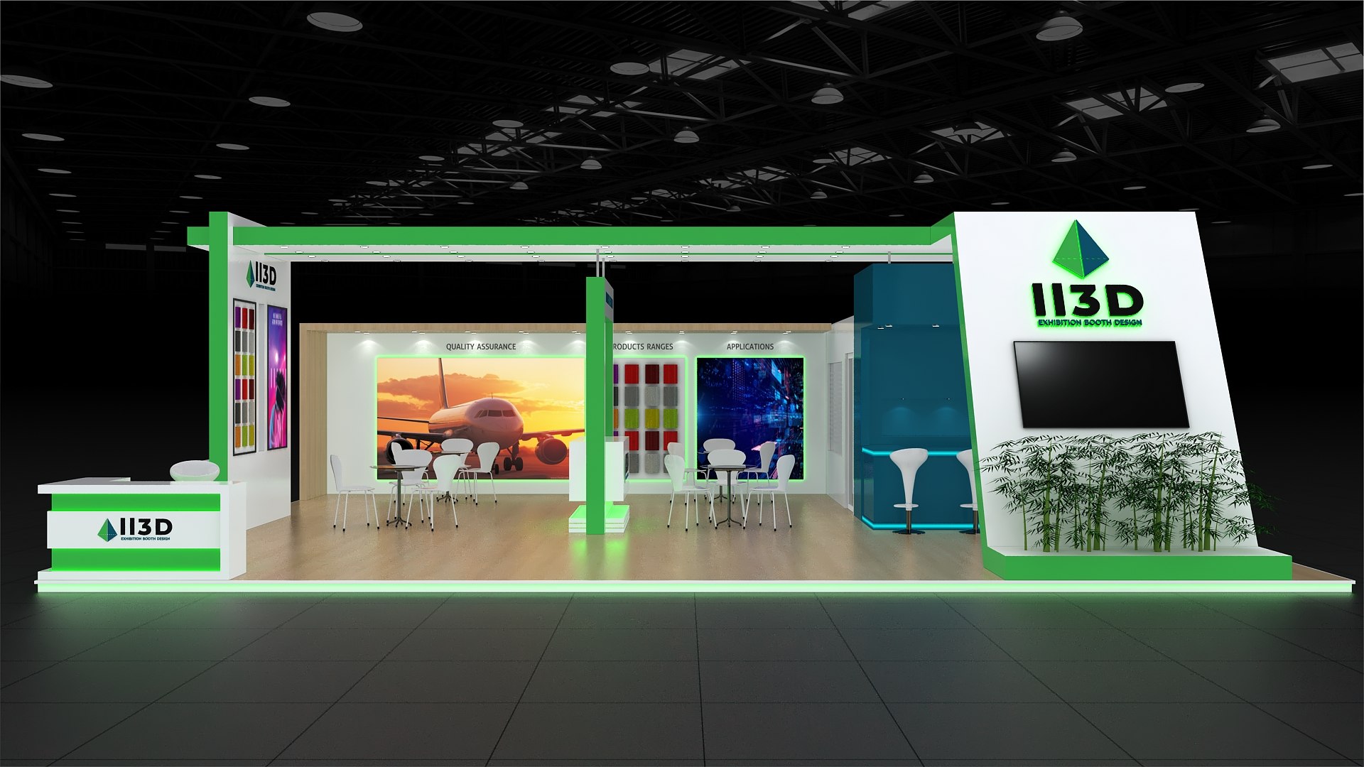 3D Exhibition Stand Stall Four Side Open 12X7 Model - TurboSquid 2154814
