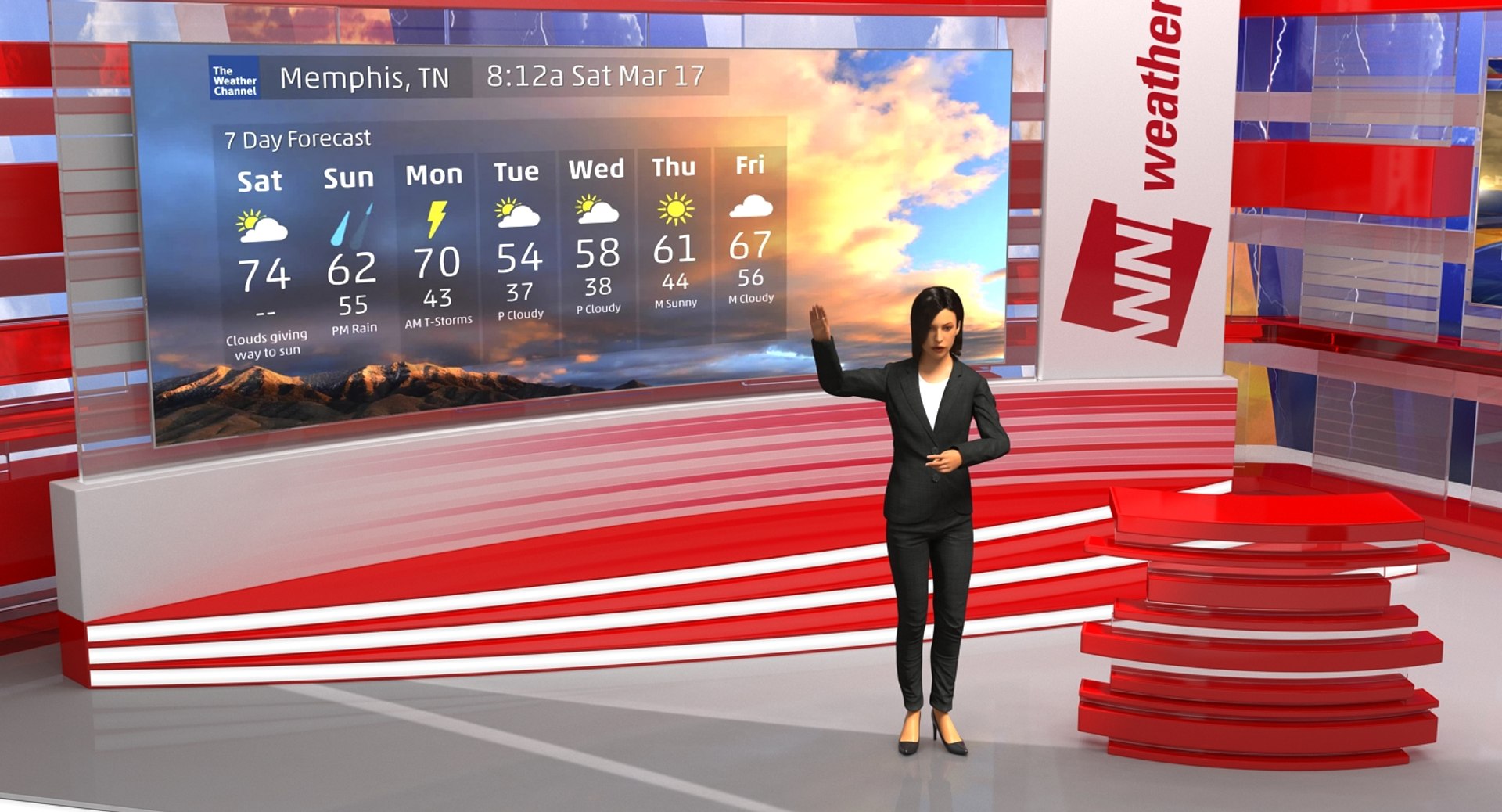 Tv presenter weather forecast 3D model - TurboSquid 1286609