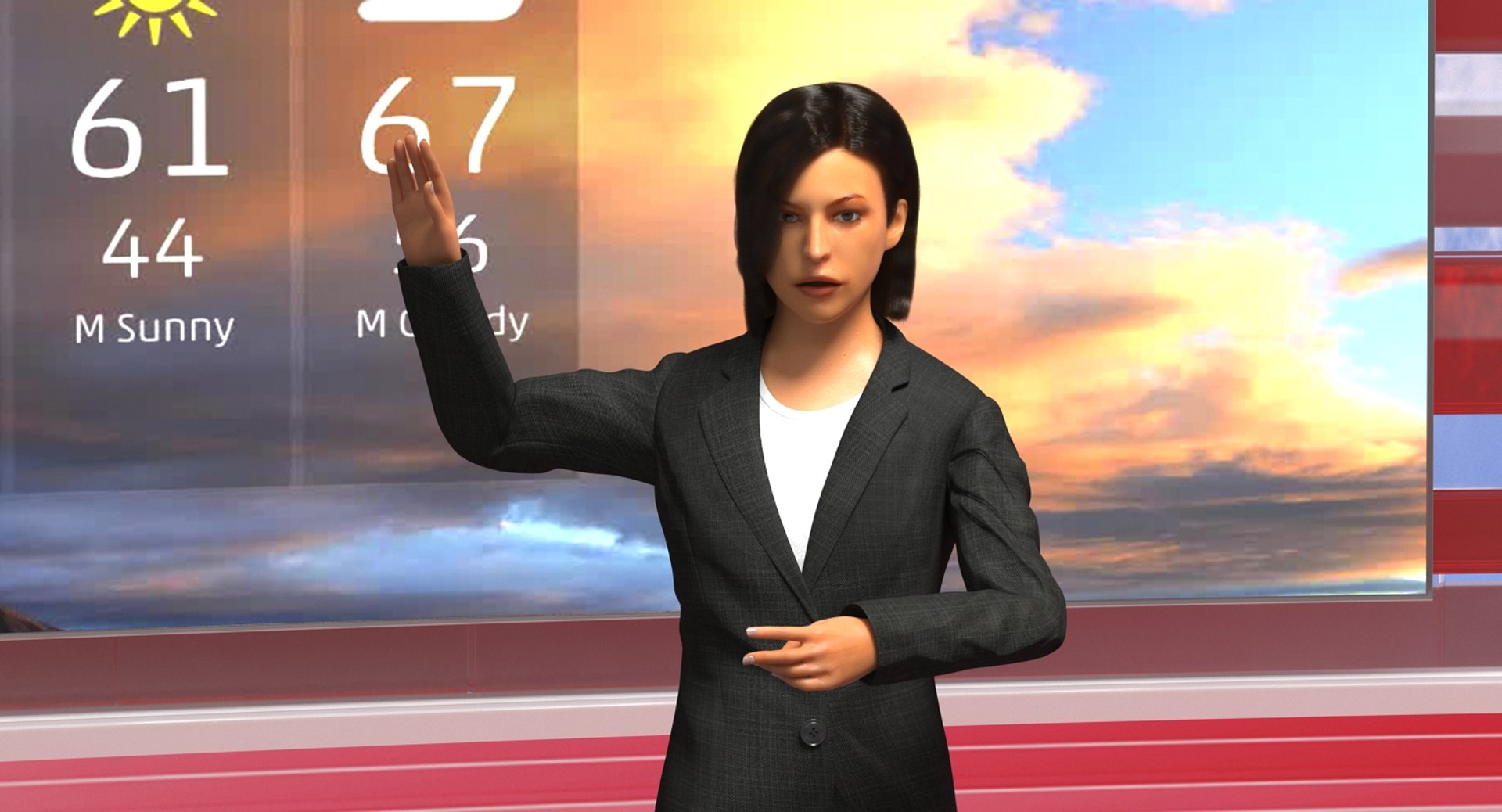 Tv presenter weather forecast 3D model - TurboSquid 1286609