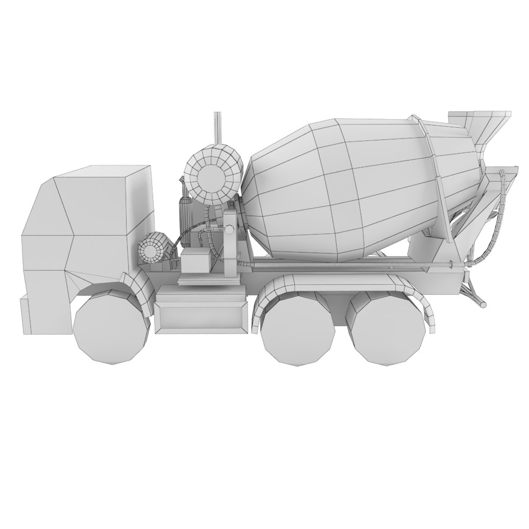 3d Mixer Truck Model