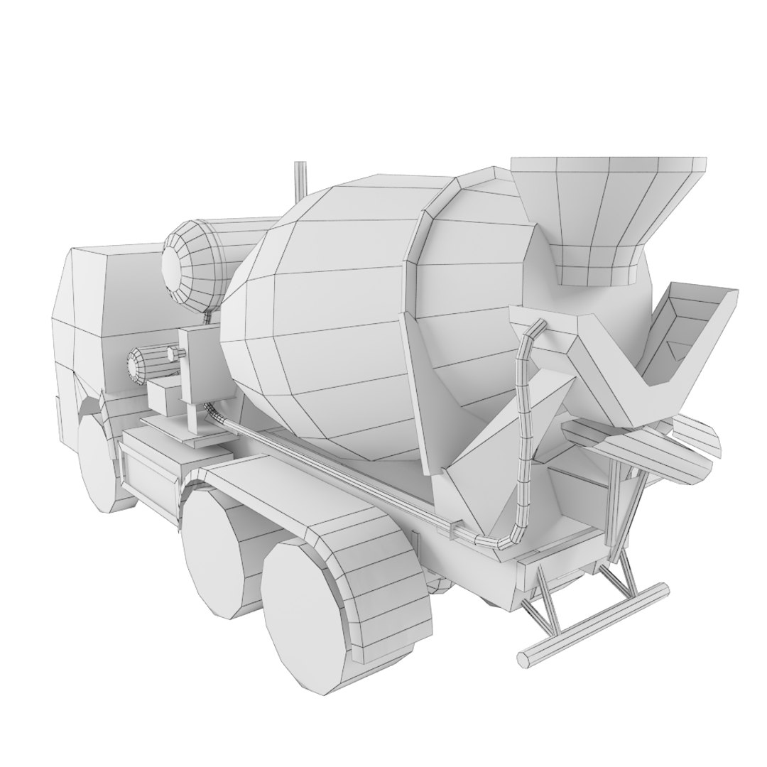 3d Mixer Truck Model