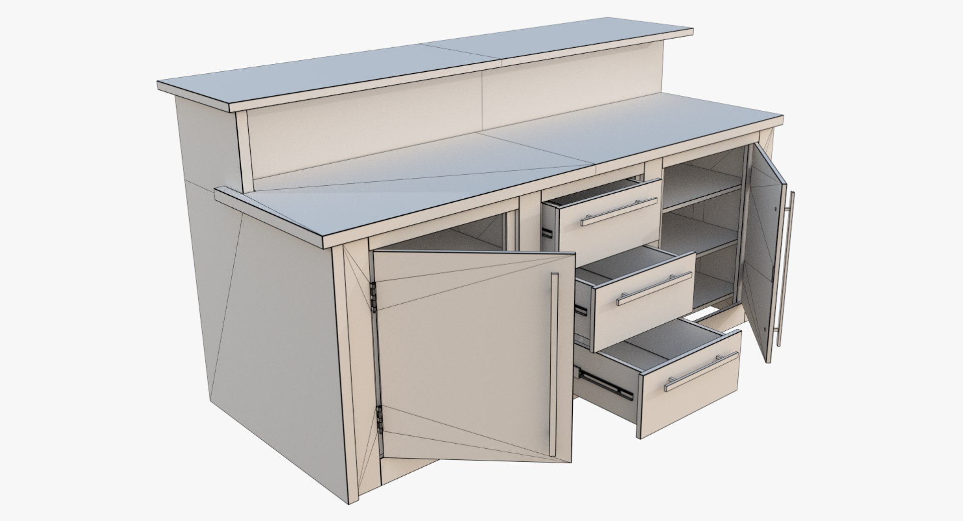 interactive kitchen bar counter 3d x
