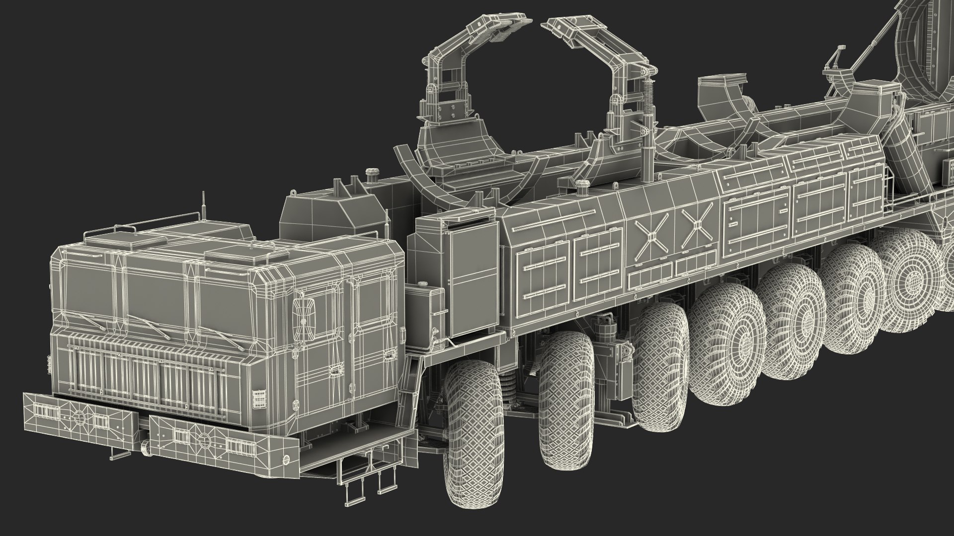 3D model 9 axle transporter erector - TurboSquid 1524355