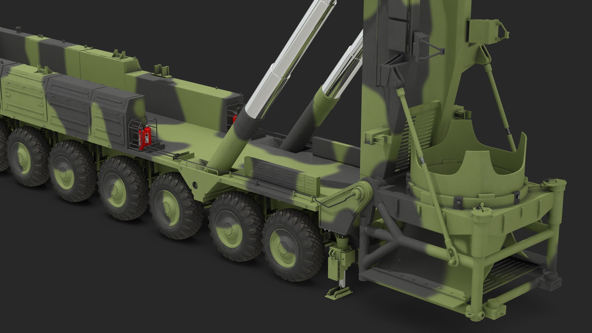 3D model 9 axle transporter erector - TurboSquid 1524355