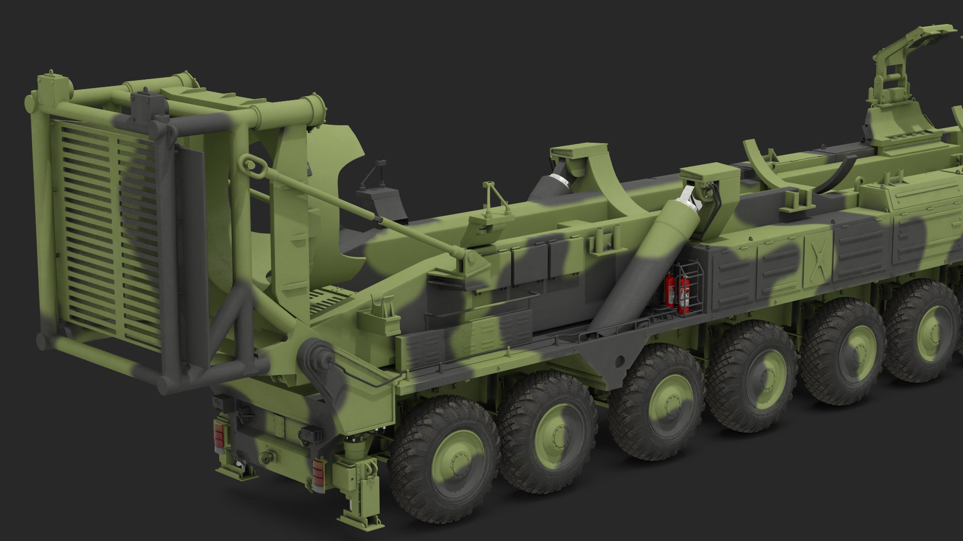 3D model 9 axle transporter erector - TurboSquid 1524355