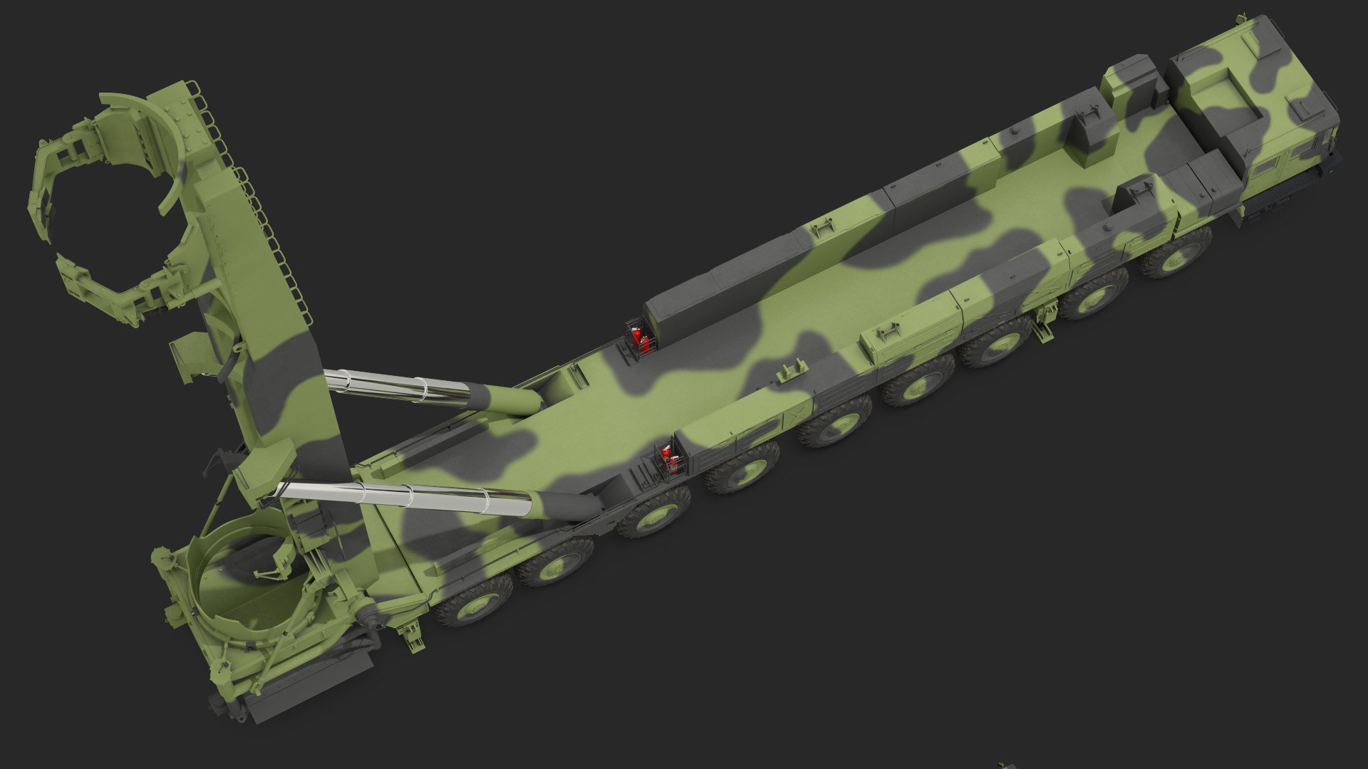 3D model 9 axle transporter erector - TurboSquid 1524355