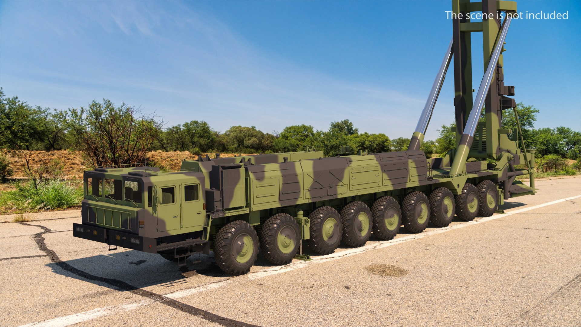 3D model 9 axle transporter erector - TurboSquid 1524355