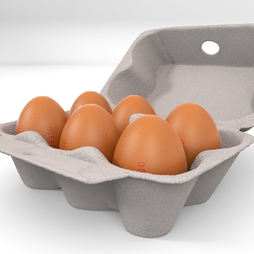 3d Model Box Eggs Carton