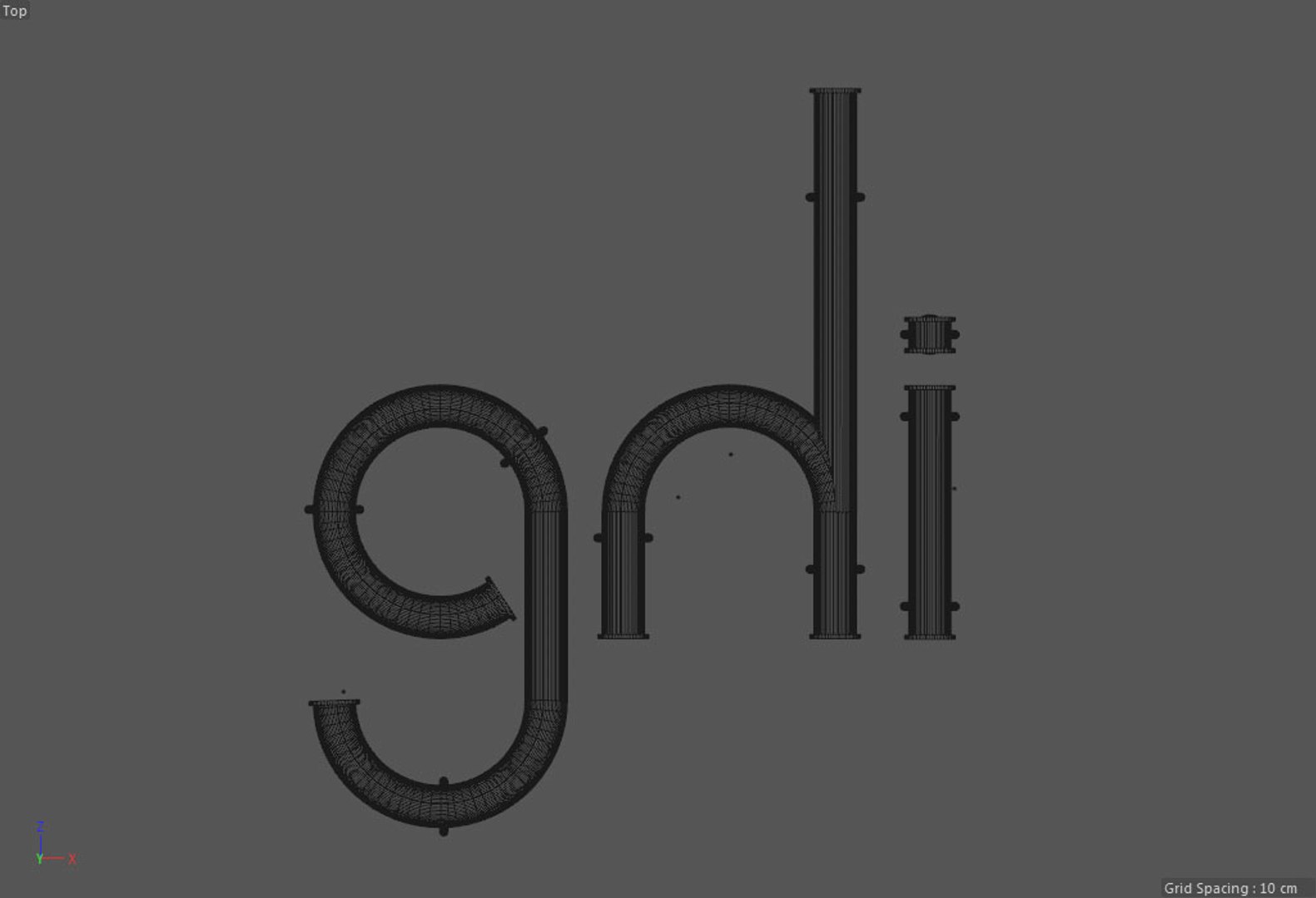 3D ghi letters glass tube - TurboSquid 1547139