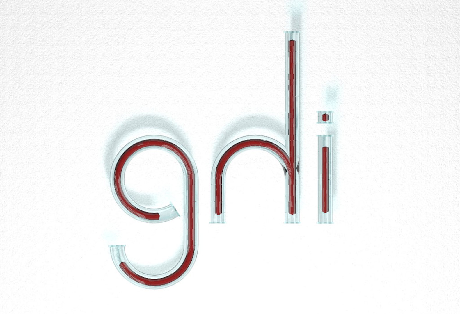 3D ghi letters glass tube - TurboSquid 1547139