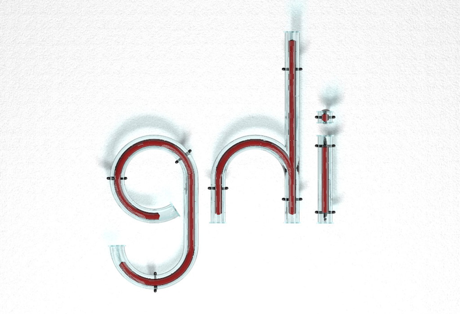 3D ghi letters glass tube - TurboSquid 1547139
