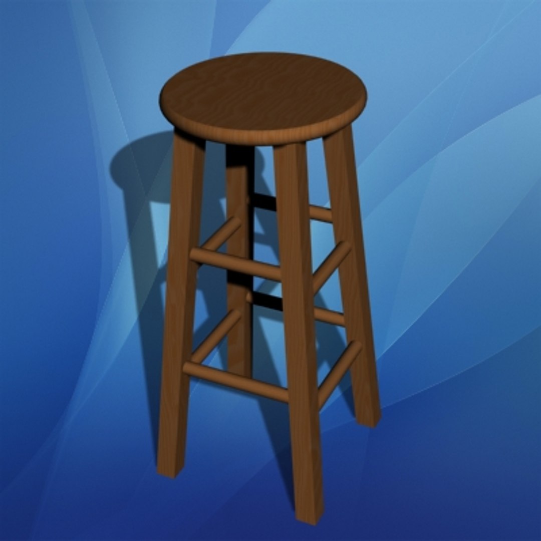 3d Wooden Bar Stool Wood Model