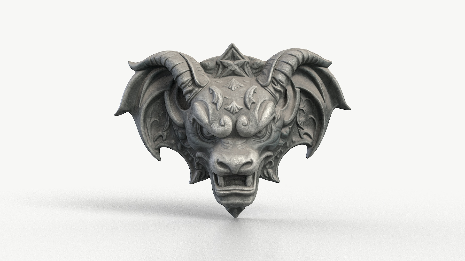 Gargoyle Head Textured 14 3D Model - TurboSquid 2291624