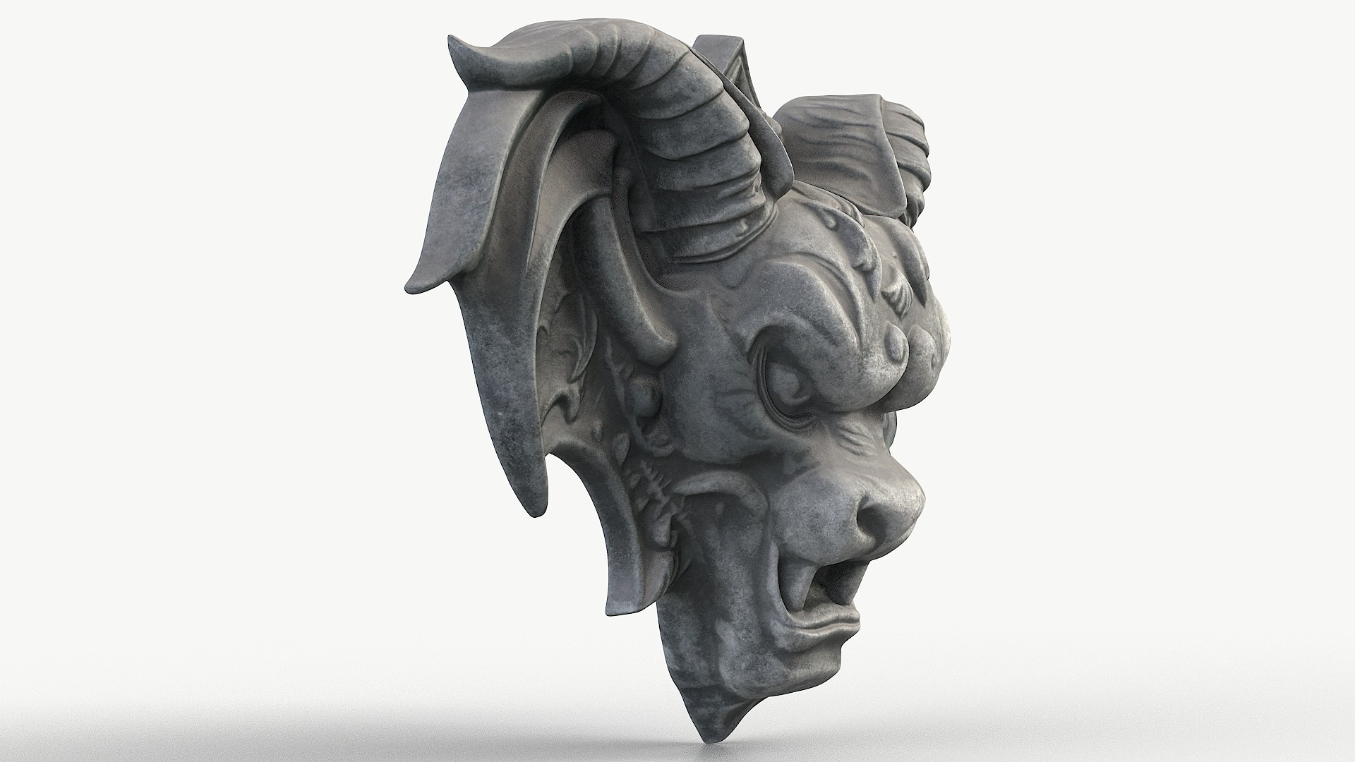 Gargoyle Head Textured 14 3D Model - TurboSquid 2291624