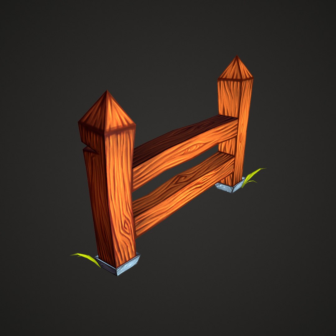 3D Model Low-poly Wooden Fence - TurboSquid 1167236