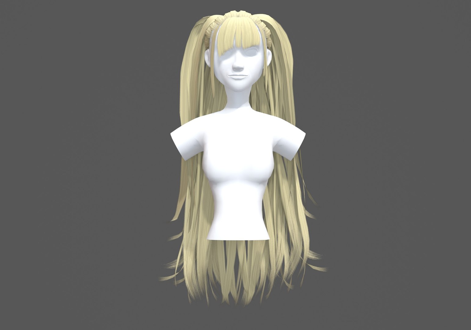 3D Female Long Hairstyle - TurboSquid 1936344
